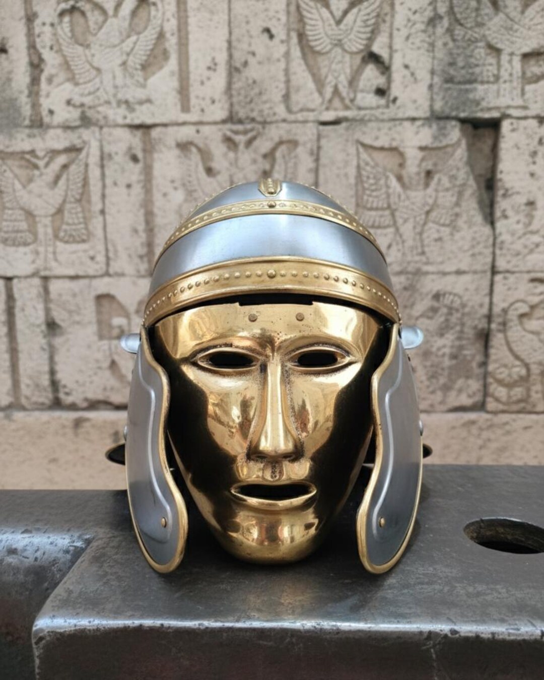 Roman Cavalry Mask Helmet – Handcrafted Steel Nijmegen Replica for LARP ...