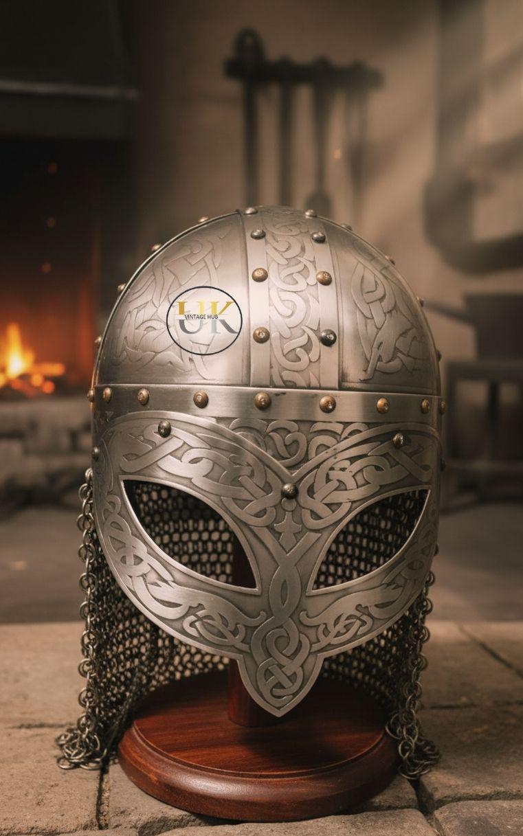 Etched Viking Gjermundbu Helmet: Handcrafted Norse Battle Headgear - Etsy