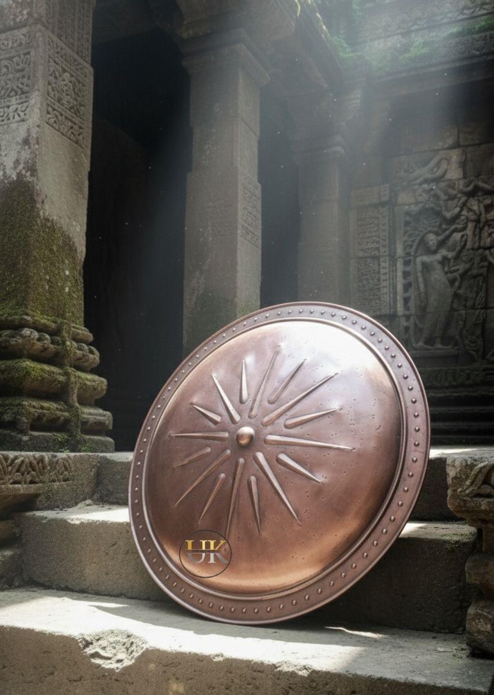Sunburst Copper Finishing Battle Shield, Ancient Wall Decor - Etsy