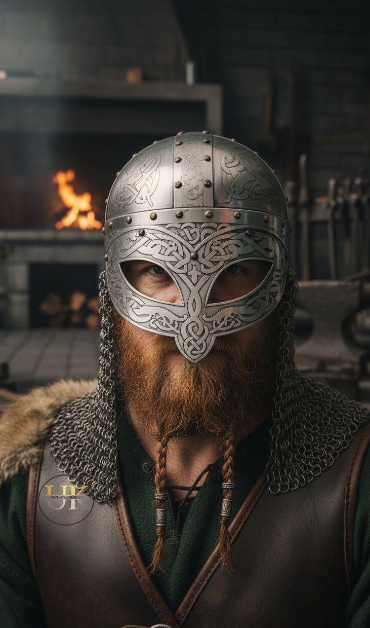 Etched Viking Gjermundbu Helmet: Handcrafted Norse Battle Headgear - Etsy