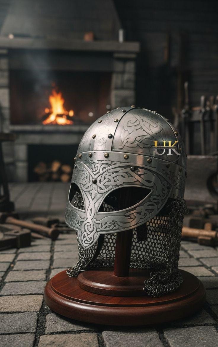 Etched Viking Gjermundbu Helmet: Handcrafted Norse Battle Headgear - Etsy