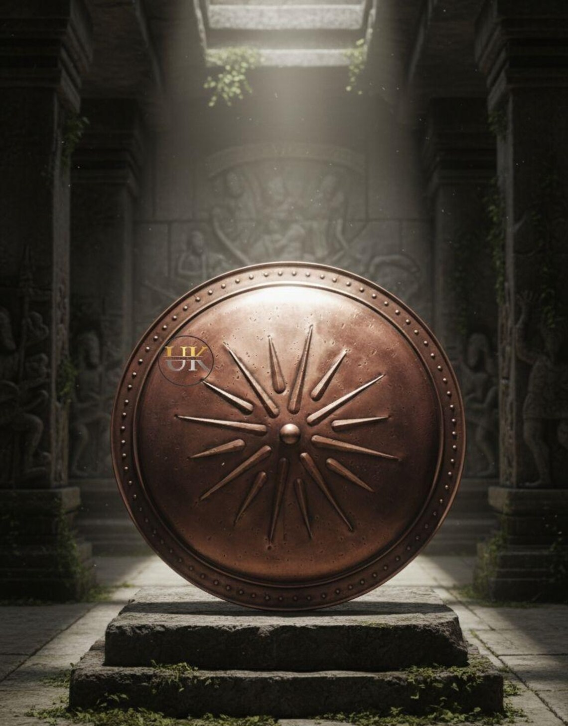 Sunburst Copper Finishing Battle Shield, Ancient Wall Decor - Etsy