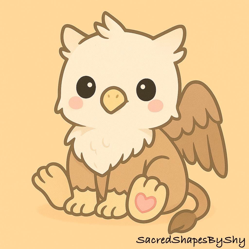 Kawaii Baby Griffin Clipart - Transparent Background - Digital Download ...