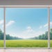 Window View Nature Wall Art – Green Landscape Printable Poster, Fake ...
