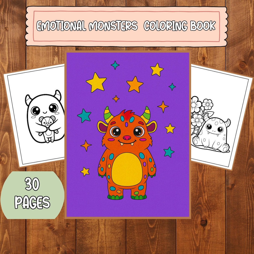 Emotional Monsters Coloring Book | 30 Printable PDF Pages | Kids ...