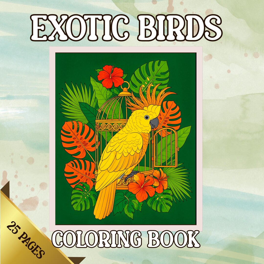 Exotic Birds Coloring Book | Tropical Parrots & Paradise Designs (PDF ...