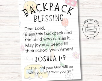 Backpack Blessing Backpack Blessing Tags Backpack Tag Backpack Tags ...