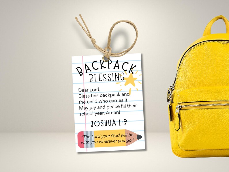 Backpack Blessing Backpack Blessing Tags Backpack Tag Backpack Tags Backpack Prayer Preschool ...