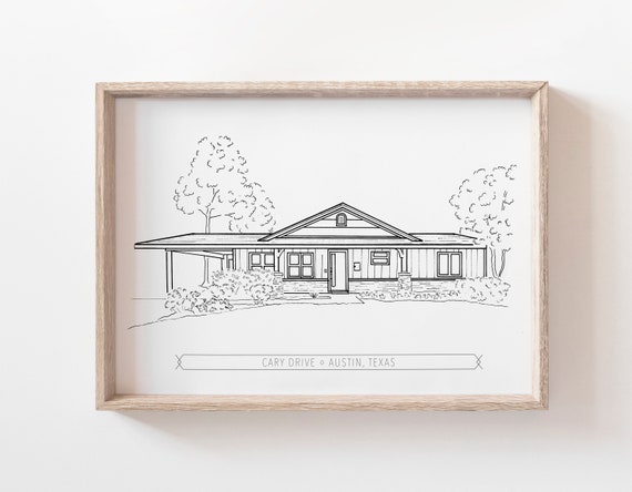 House Drawing Custom House Drawing Housewarming Gift House - Etsy