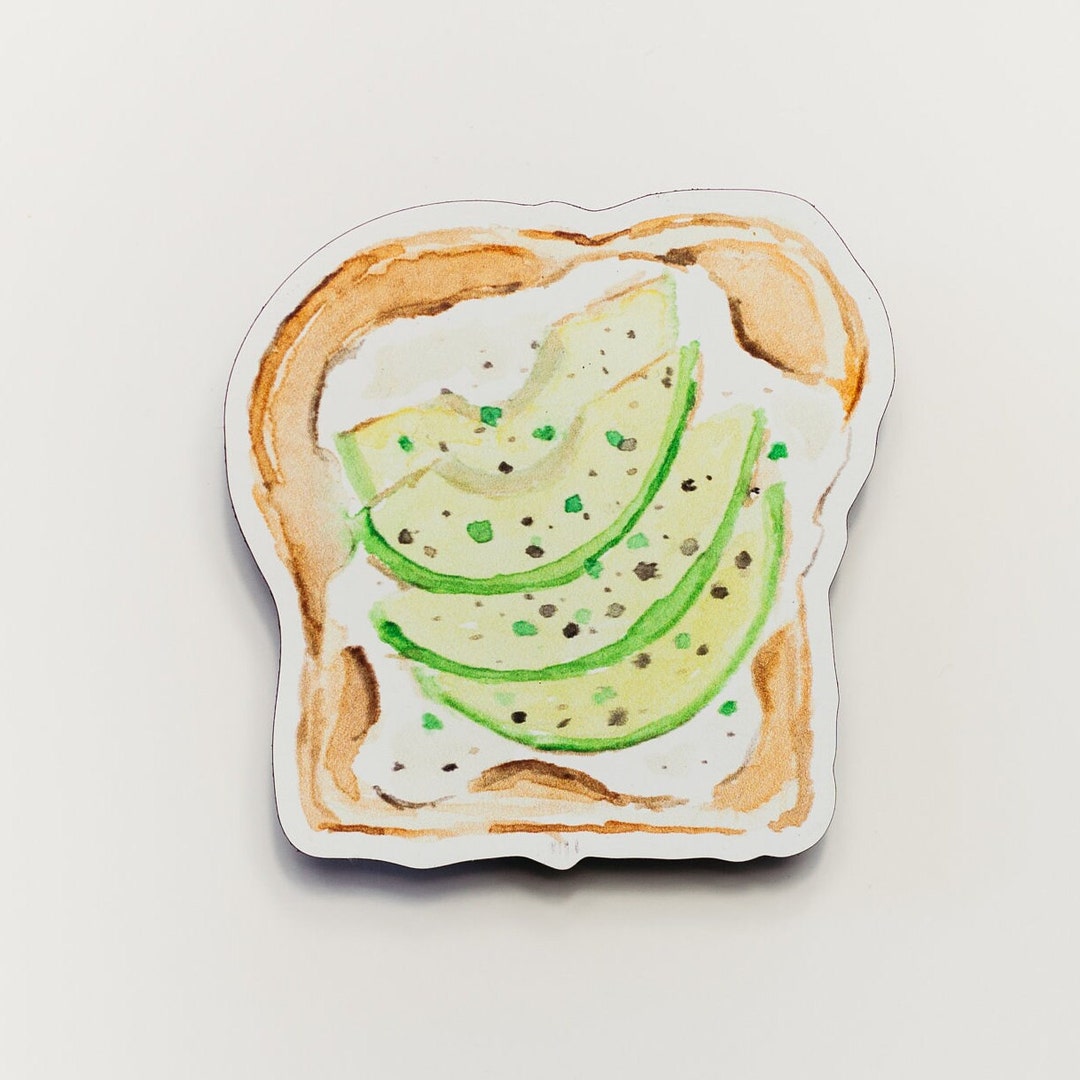 Avocado Toast Vinyl Magnet, Avocado Fridge Magnet, Refrigerator Magnets ...