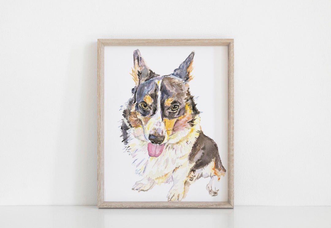 Cardigan Corgi Watercolor Print, Corgi Giclée Dog Print, Corgi Wall Art ...