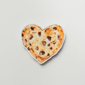 Heart Cookie Sticker, Chocolate Chip Cookie Valentines, Cookie Vinyl ...