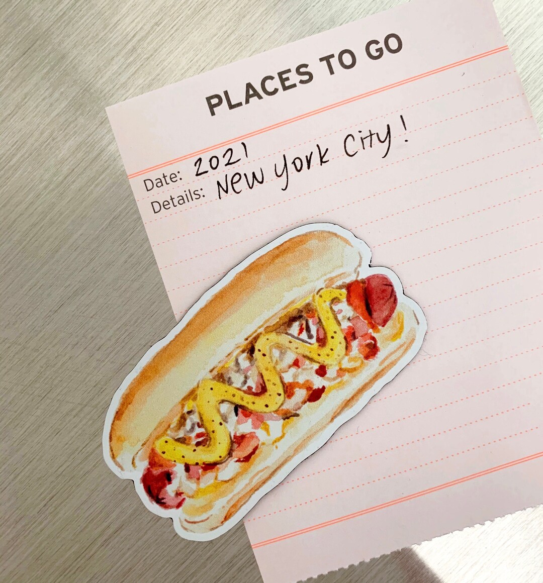 Hot Dog Vinyl Magnet, Junk Food Refrigerator Magnet, New York Fridge ...