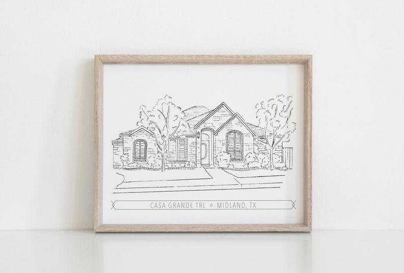 Custom Home Portrait House Drawing 5x7 Personalized Home | Etsy