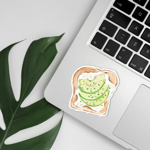 Avocado Toast Vinyl Sticker, Breakfast Sticker, Avocado Decal, Foodie ...
