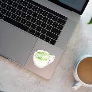 Matcha Latte Vinyl Sticker, Matcha Green Tea, Matcha Waterproof Sticker ...