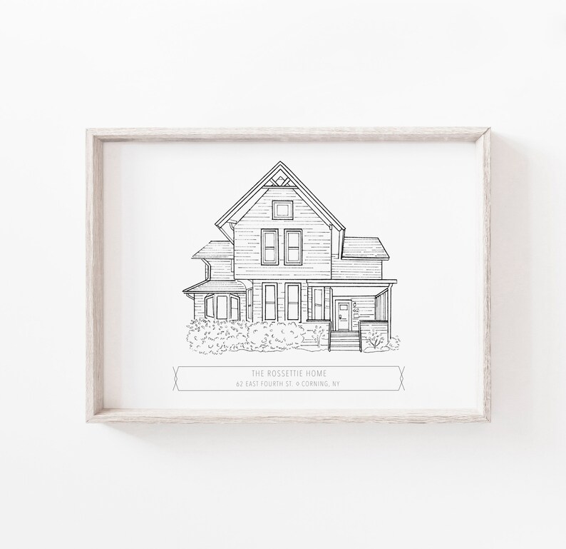 Custom Home Portrait, House Drawing, Personalized Home Illustration ...