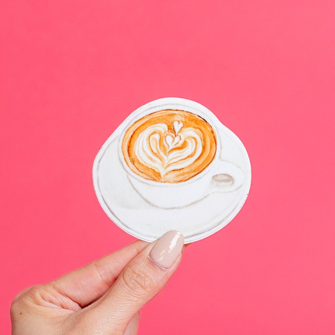 Latte Sticker, Coffee Sticker, Coffee Lover Vinyl Stickers, Waterproof ...