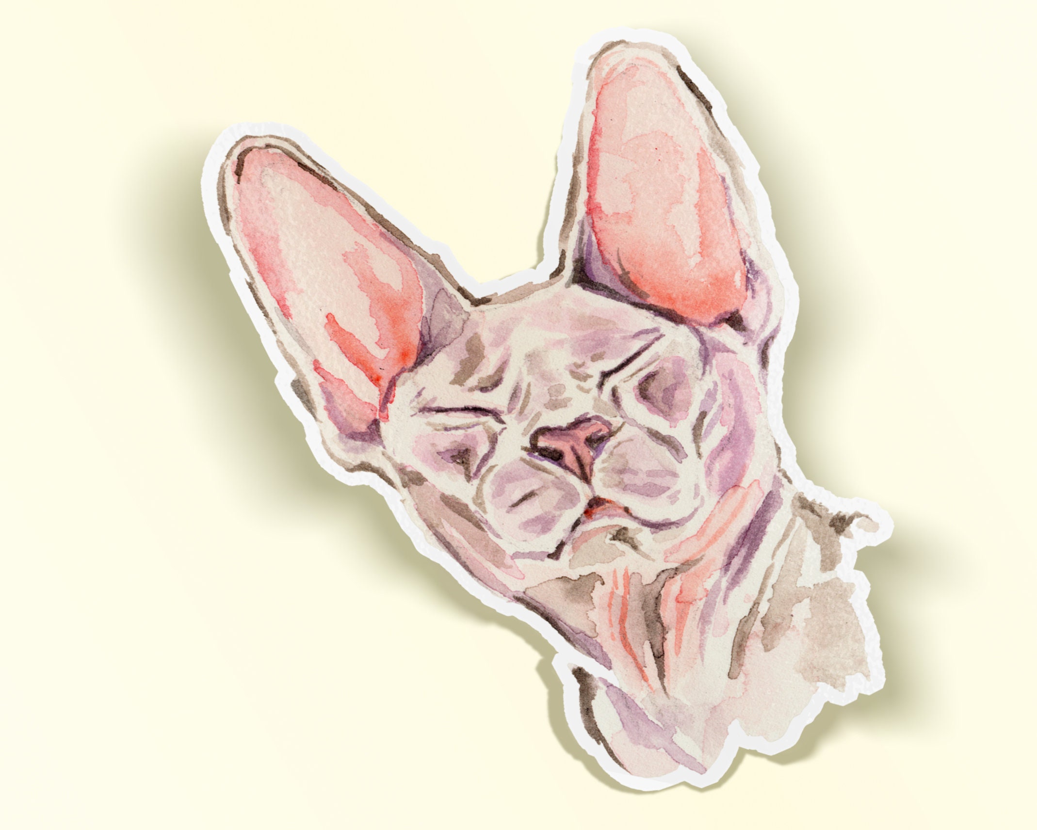 Sphynx Cat Sticker, Sphynx Cat Die Cut Vinyl Sticker, Hairless Cat ...