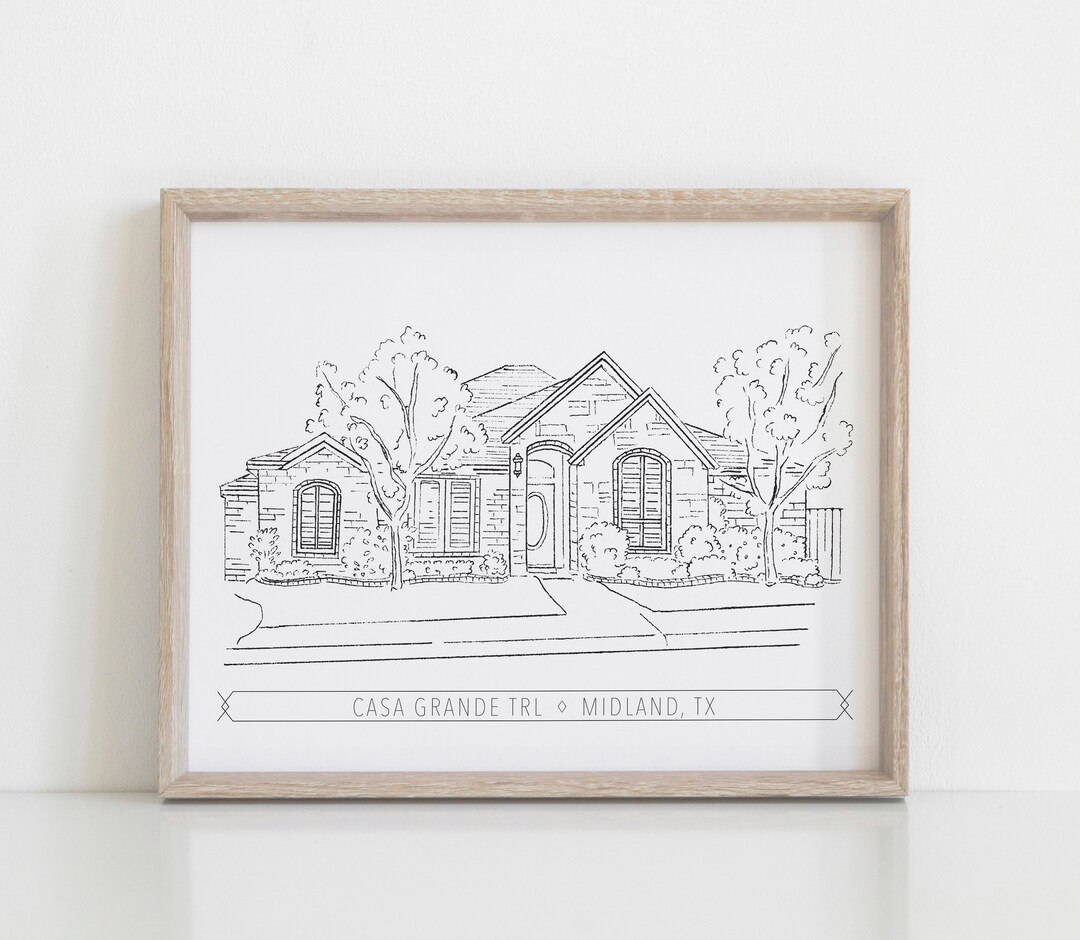 Custom Home Portrait, House Drawing, Personalized Home Illustration ...