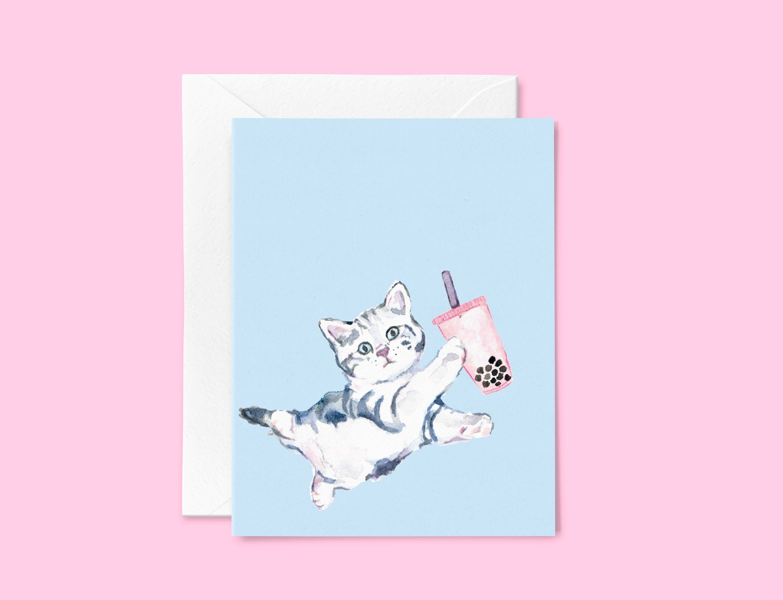 Bubble Tea Greeting Card Set Boba Tea Note Card Set Boba - Etsy