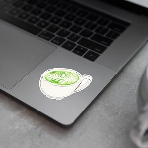 Matcha Latte Vinyl Sticker, Matcha Green Tea, Matcha Waterproof Sticker ...