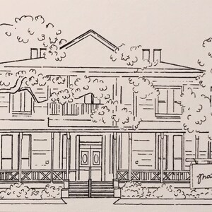 Custom Home Portrait, House Drawing, Personalized Home Illustration ...