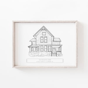 Custom Home Portrait, House Drawing, Personalized Home Illustration ...