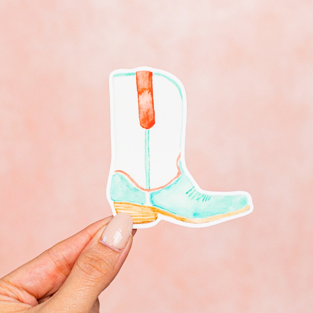 Cowboy Boot Sticker, Texas Western Stickers, Southern Rodeo Water ...