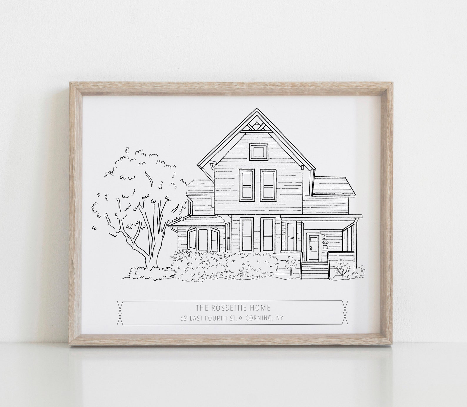 Custom Home Portrait, House Drawing, 5x7 Personalized Home Illustration ...