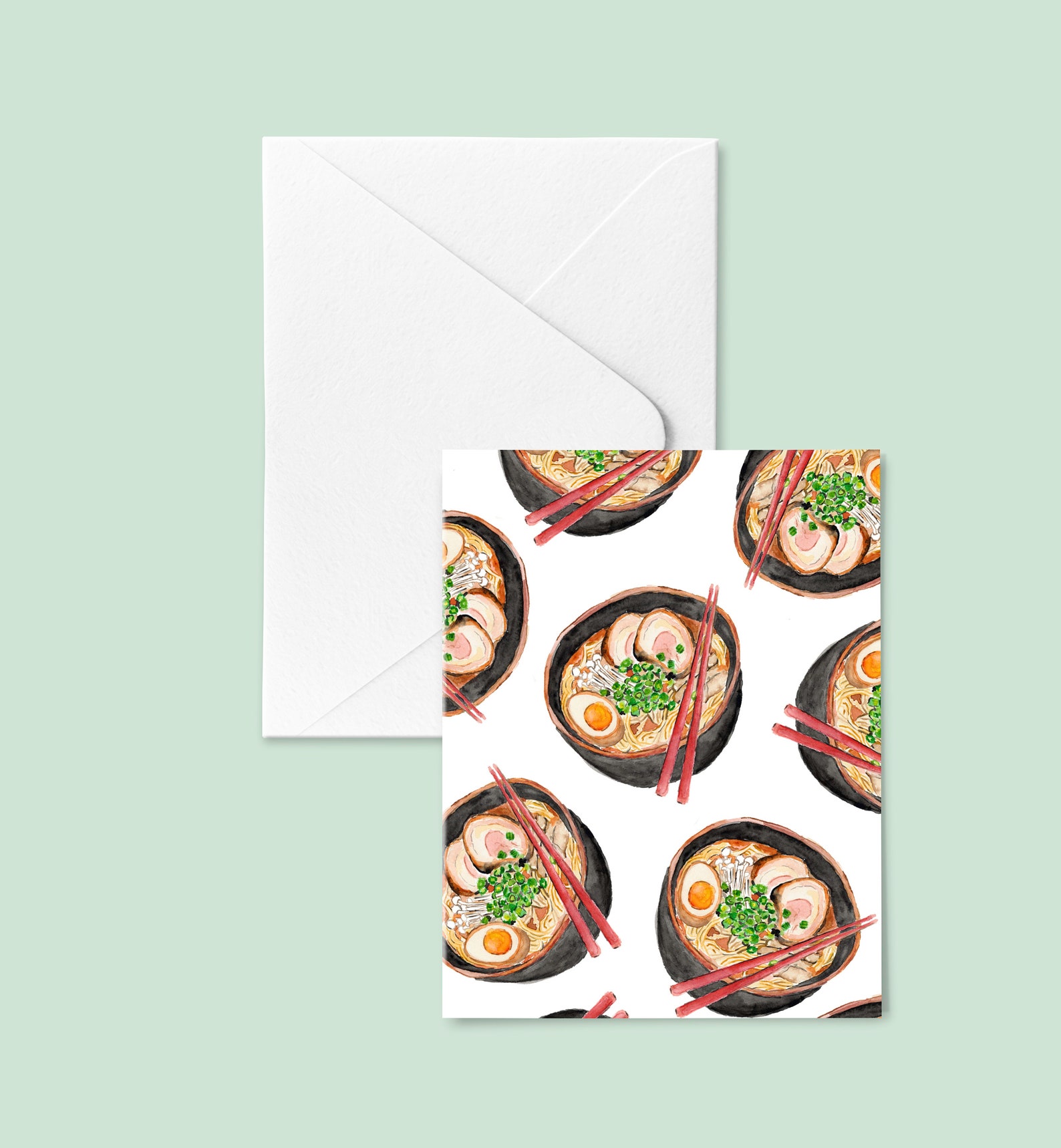 Ramen Note Card Set Ramen Noodle Greeting Cards Asian | Etsy