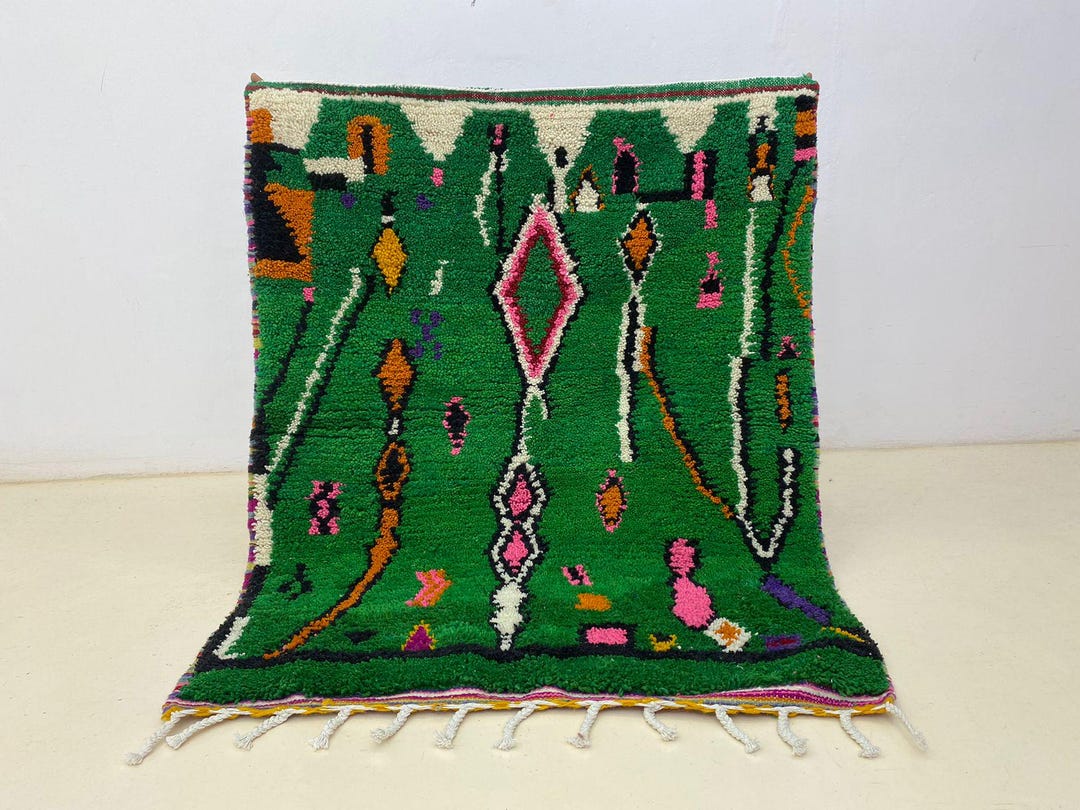 Boho Moroccan Wool Rug, Berber Pattern, Handmade (small Area Size) - Etsy