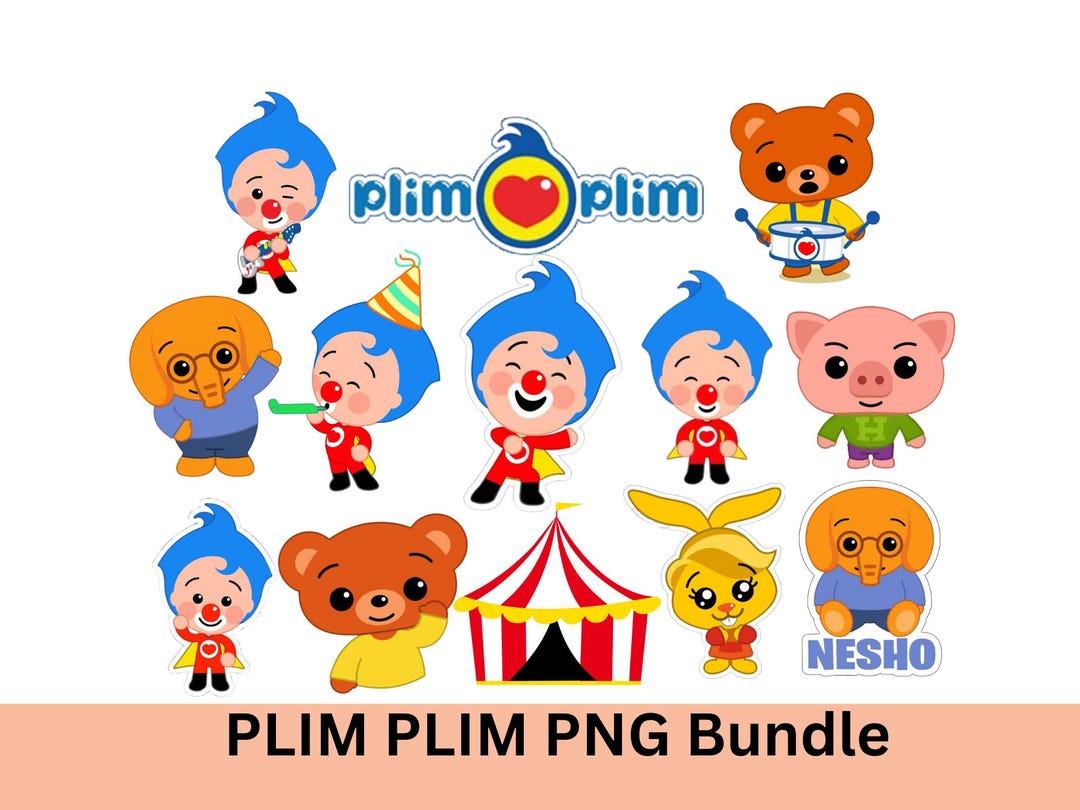 Plim Plim Cartoon Clipart PNG Bundle, Funny Circus Art (digital ...