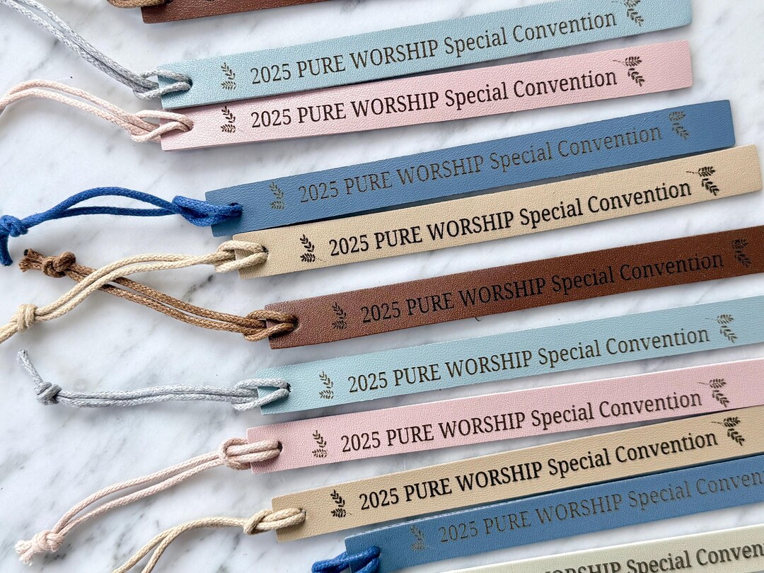 JW Pure Worship Special Convention Bookmarks Leather Material Pastel JW ...