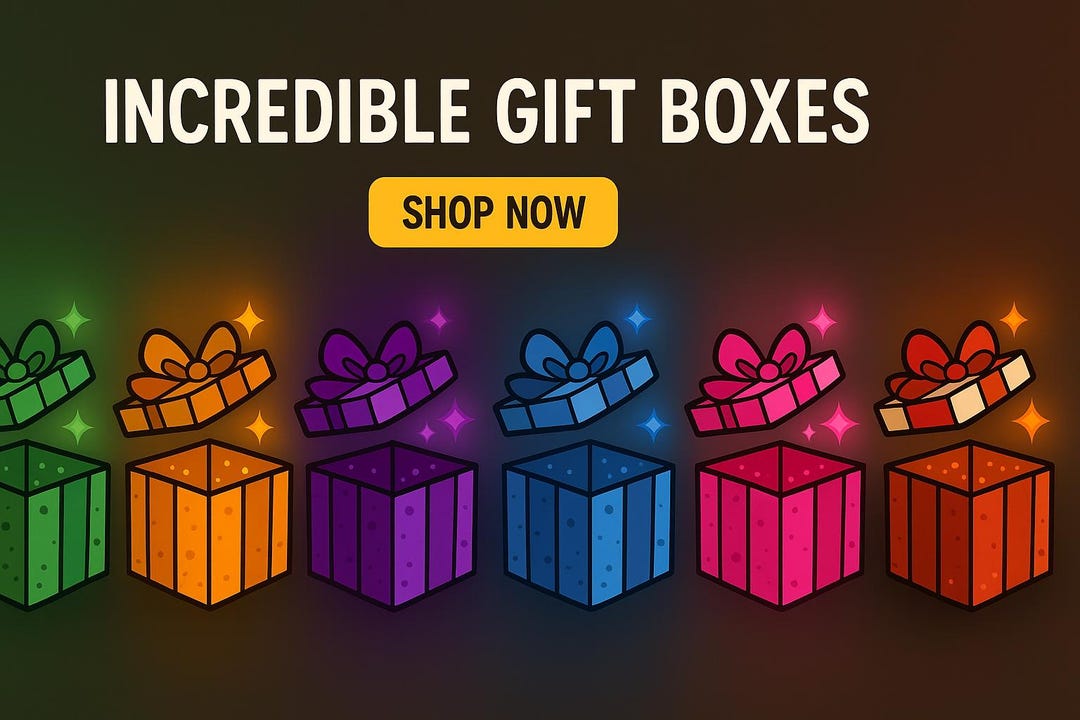 Colorful Gift Boxes – Pack of 6 Vector Icons for Twitch, Discord ...