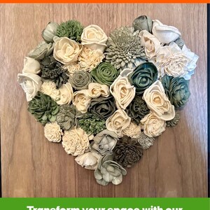 Handmade Wood Flower Heart Wall Decor - Unique Floral Arrangement - Etsy