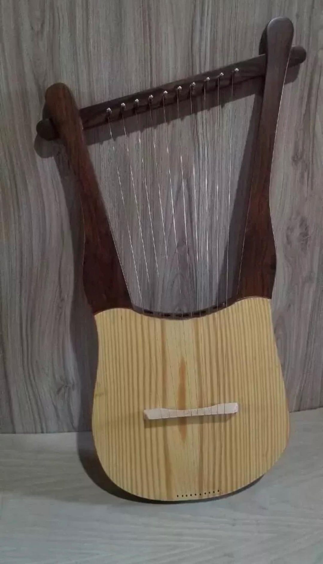 Rosewood Lyre Harp: 10-string Musical Instrument With Free Case - Etsy