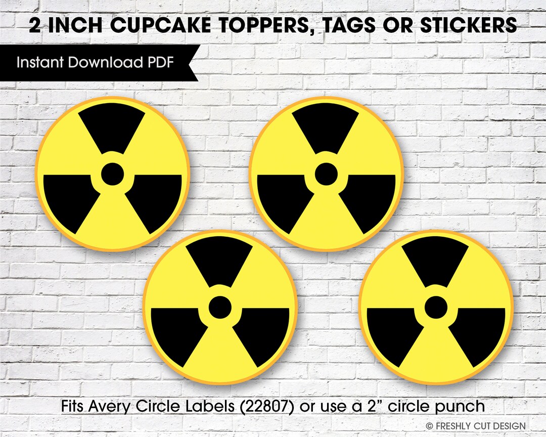 Radioactive Symbol 2" Printable Treat Toppers or Labels - Etsy