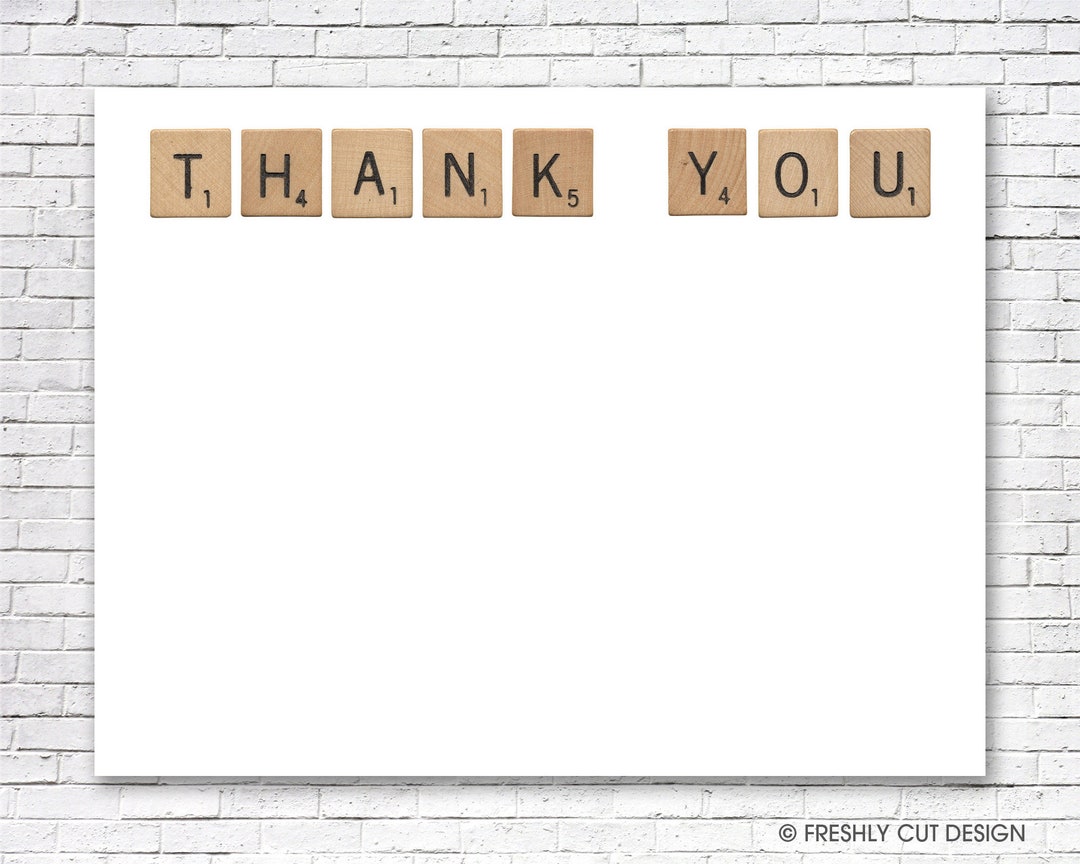 Scrabble Tiles Thank You Card - Instant Download - Etsy