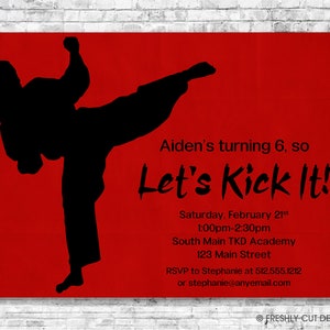 Time to Kick It Birthday Invite - Printable or Printed (w/ FREE ...