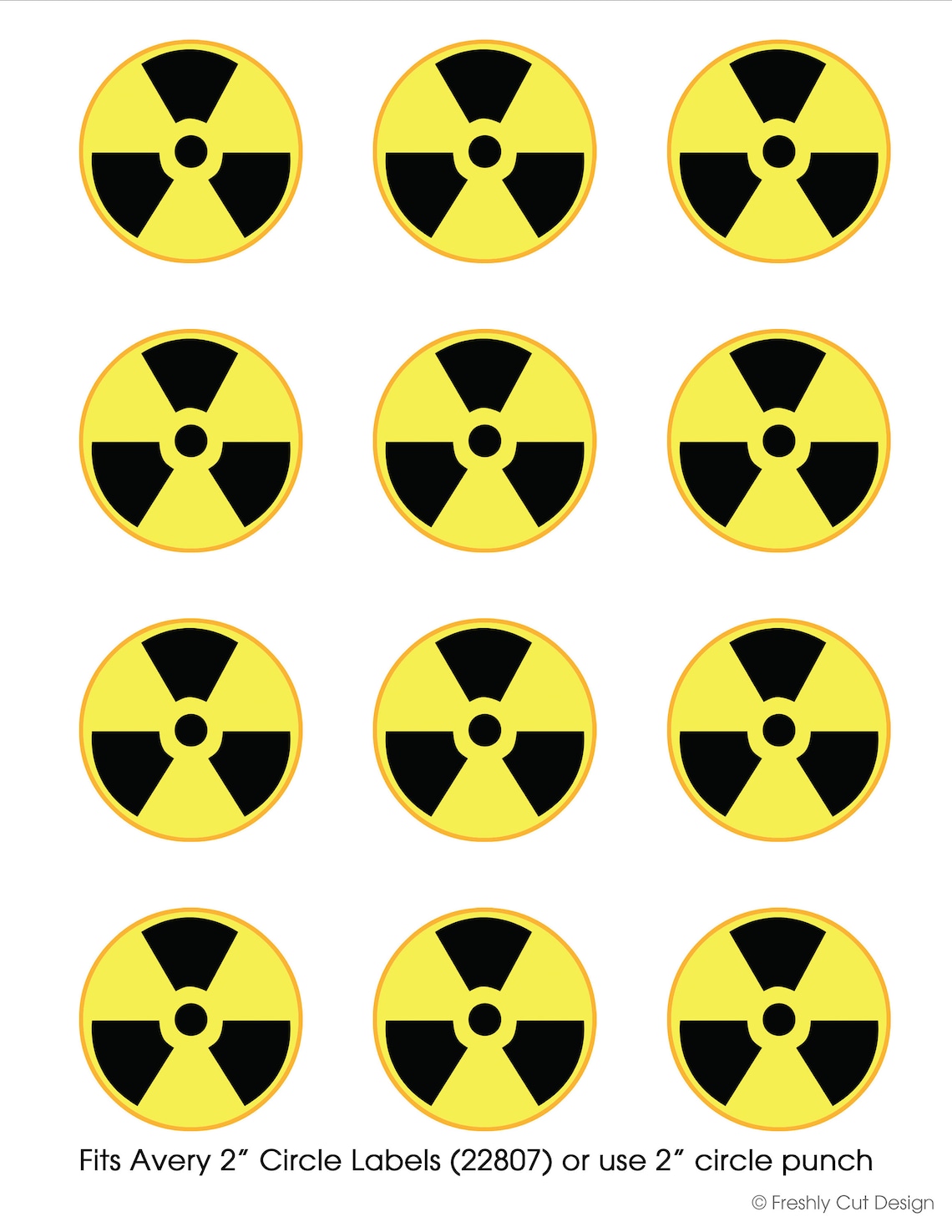 Radioactive Symbol 2 Printable Treat Toppers or Labels - Etsy