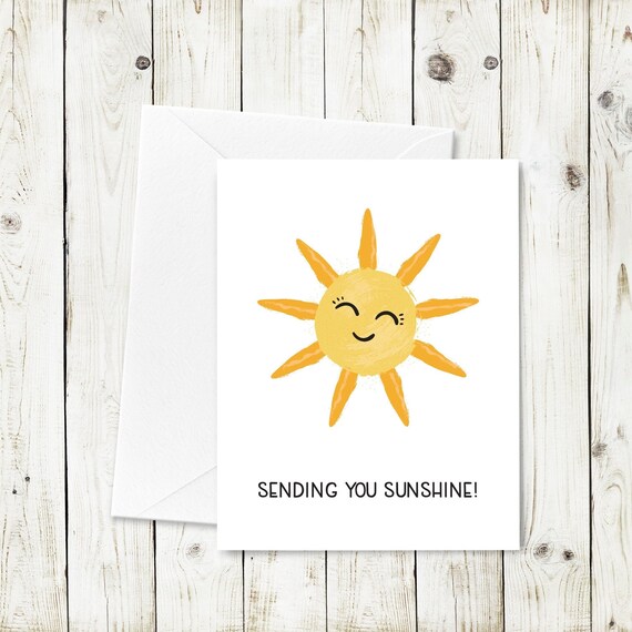 Sending You Sunshine Printable Card - Instant Download by Freshly Cut ...