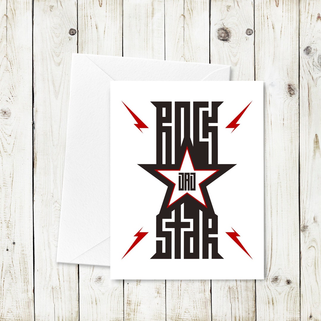 Rock Star Dad Printable Father's Day Card - Instant Download - Etsy