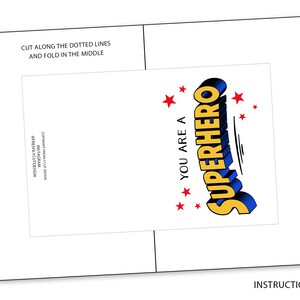 You Are A Superhero Printable Greeting Card - Instant Download - Etsy