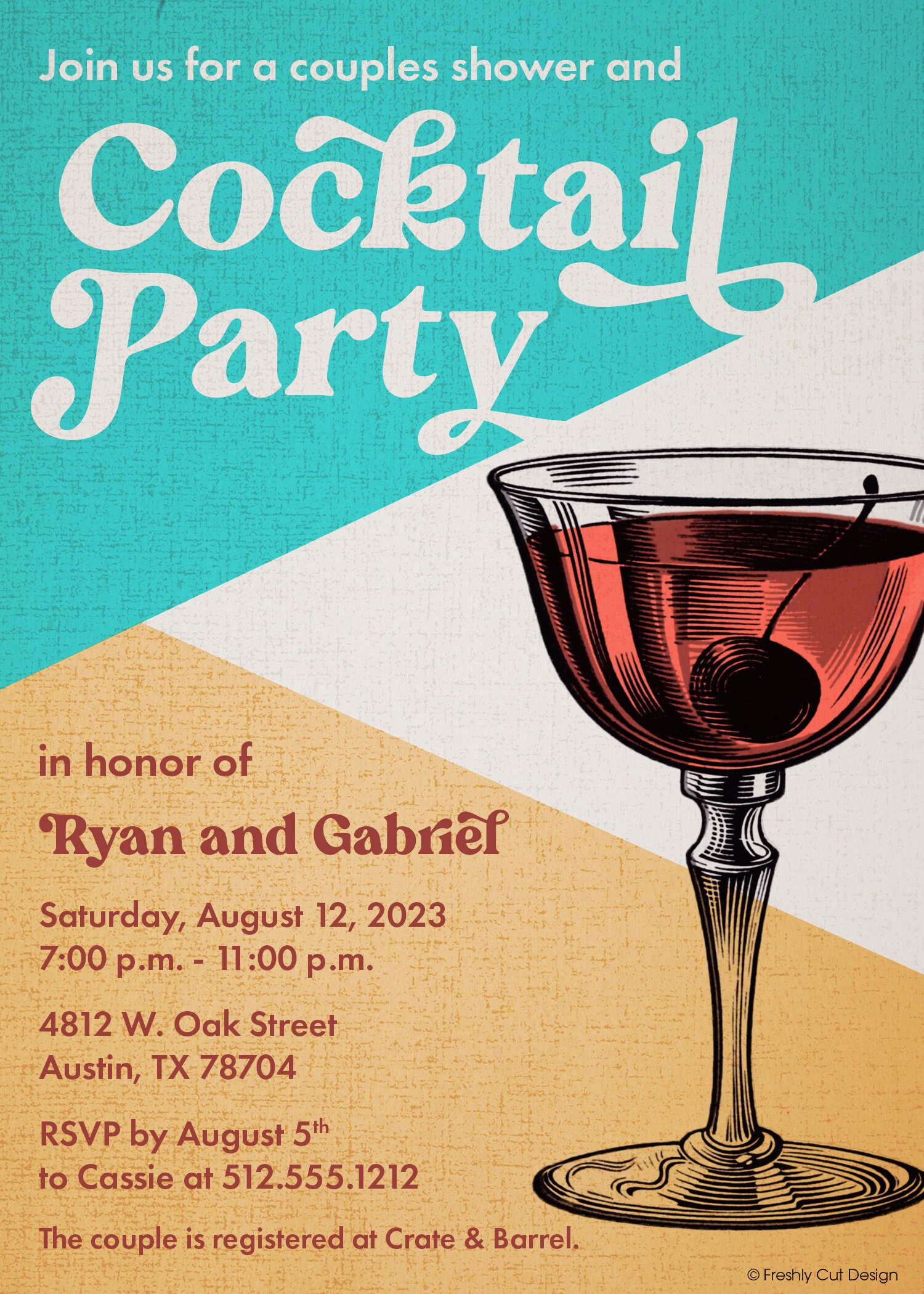 Vintage Cocktail Party Invitation Printable or Printed w/ FREE ...