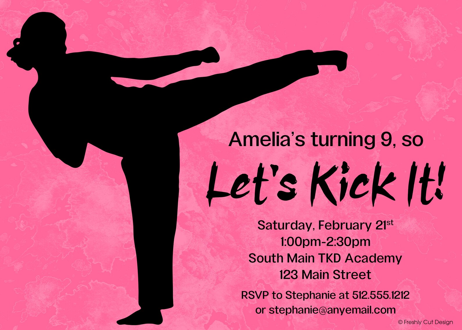 Time to Kick It Birthday Invite Printable or Printed w/ FREE Envelopes ...