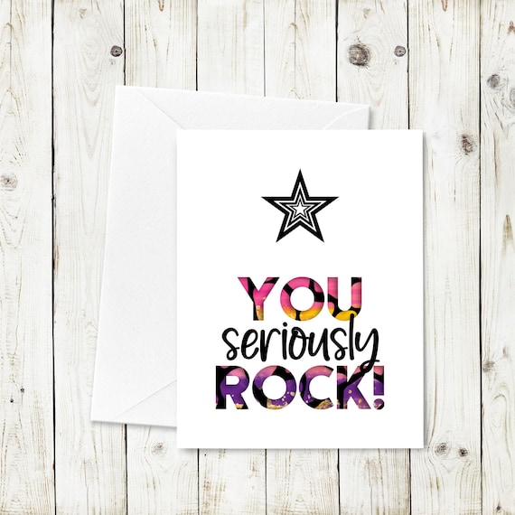 You Seriously Rock Printable Card Instant Download - Etsy