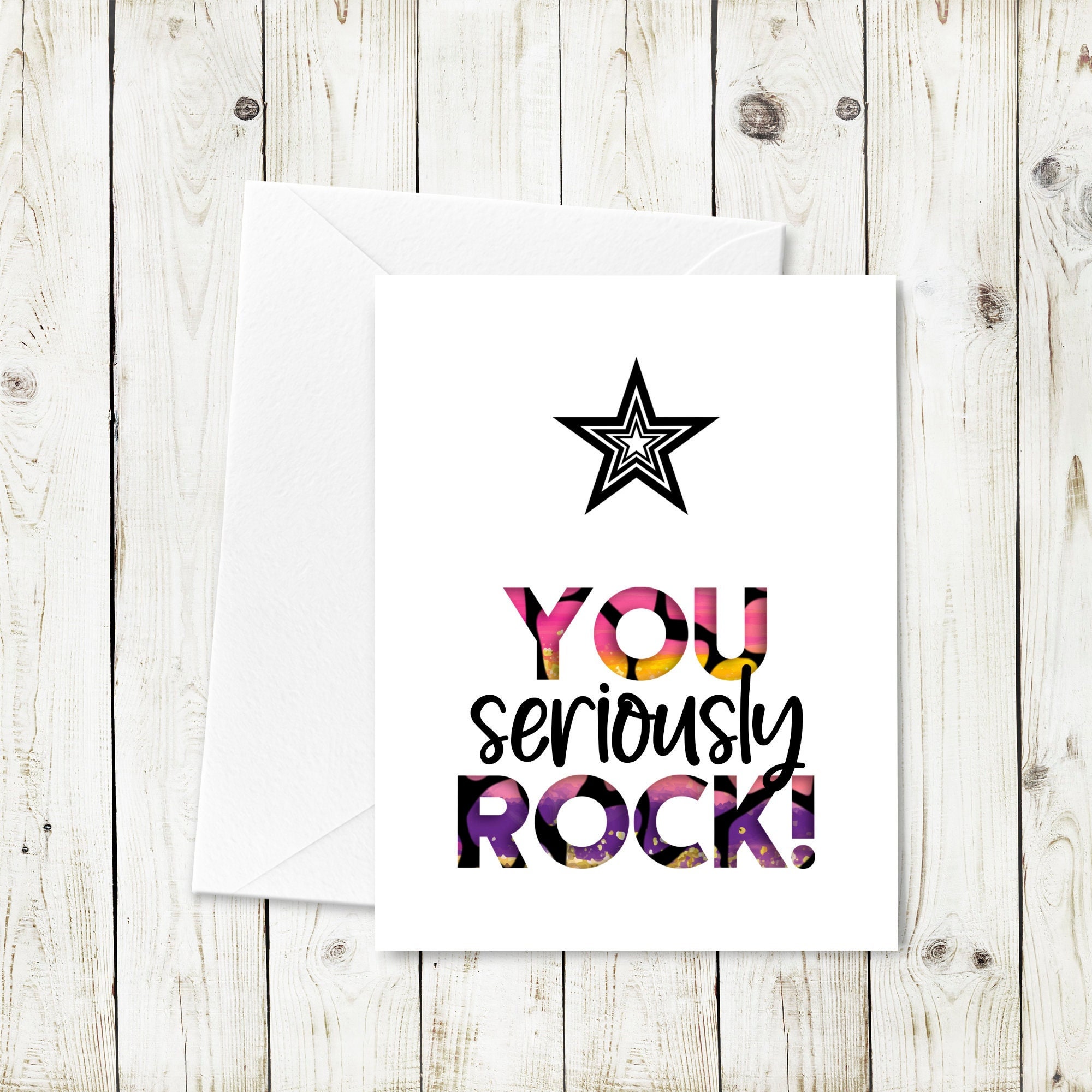 You Seriously Rock Printable Card - Instant Download - Etsy