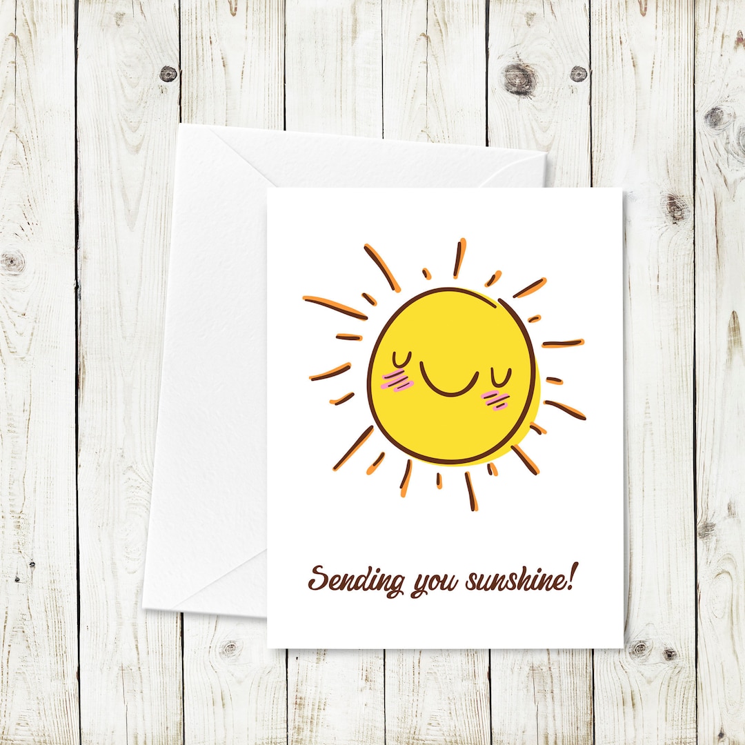Sending You Sunshine Printable Greeting Card - Instant Download - Etsy