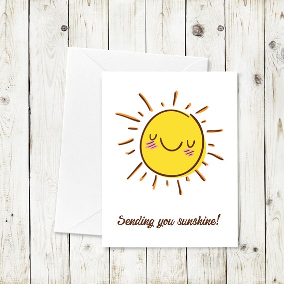 Sending You Sunshine Printable Greeting Card - Instant Download by ...